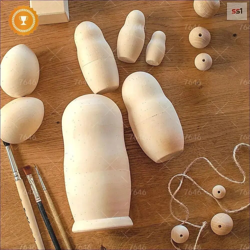 GM Матрешка деревянная для росписи и декорирования 5 мест 15,5 см