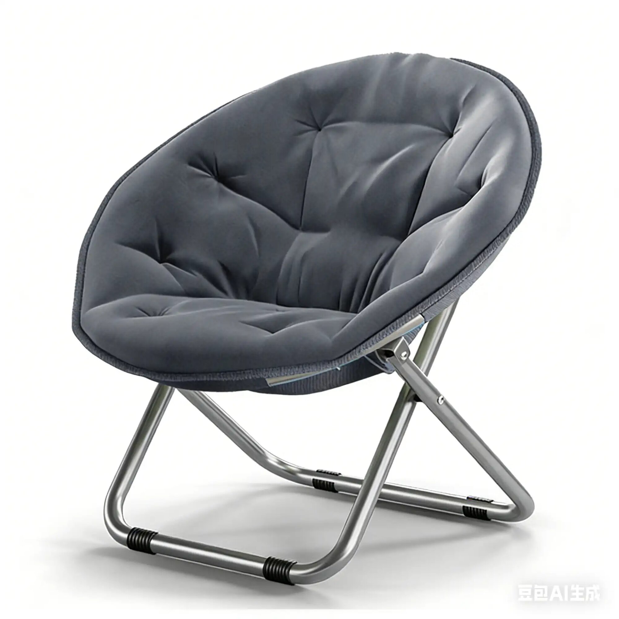 Кресло складное, круглое, максимальная нагрузка 120 кг, цвет серый