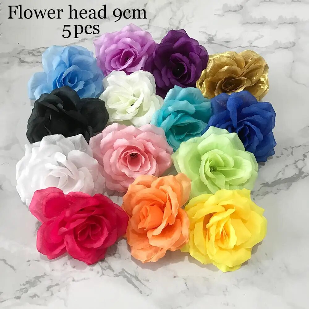 Искусственные пионы из шелка, 5 шт. Черный, Random color mixing