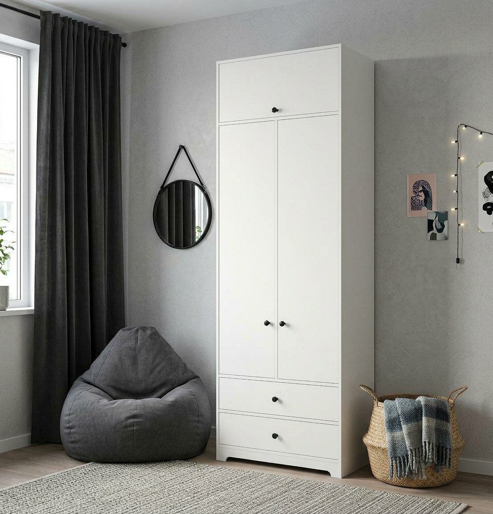 Шкаф-2 с антресолью коллекции Норд