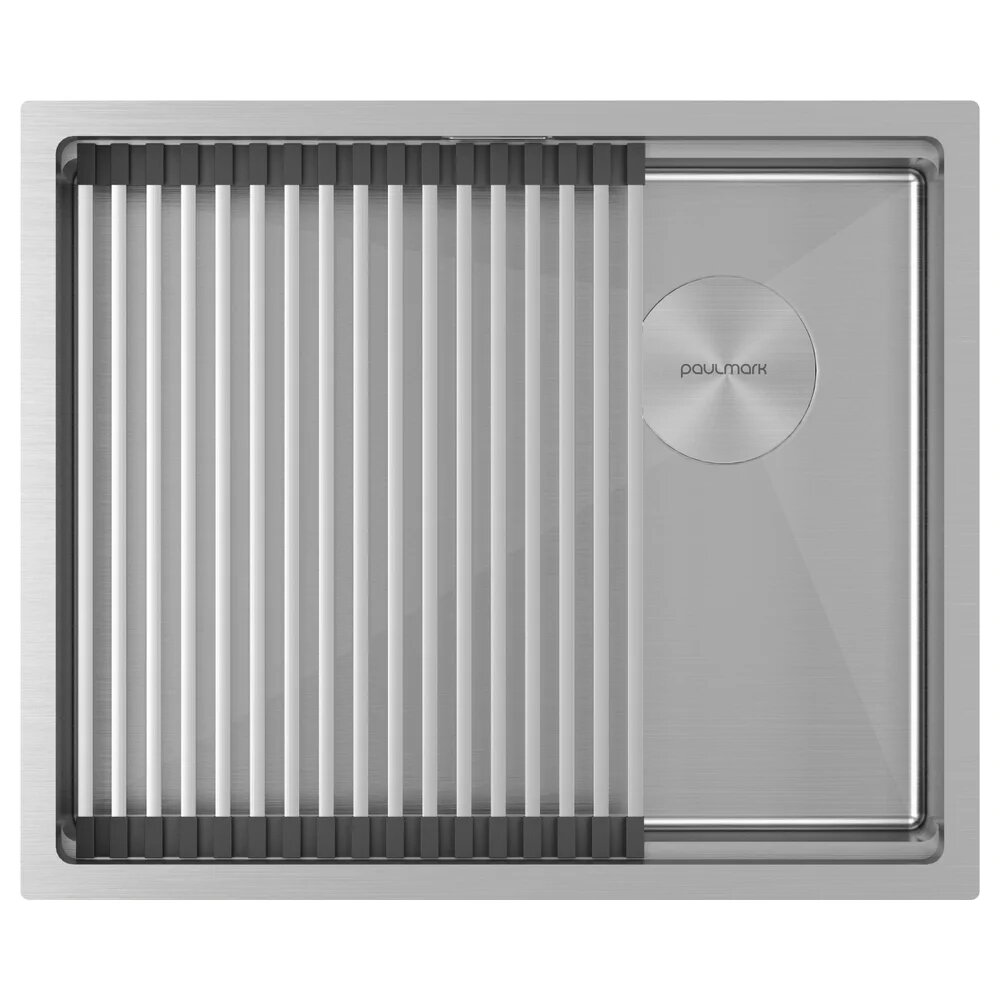 Мойка кухонная Paulmark PM705445-BS металлическая, 54x45, прямоугольная, мойка для кухни, врезная, под столешницу