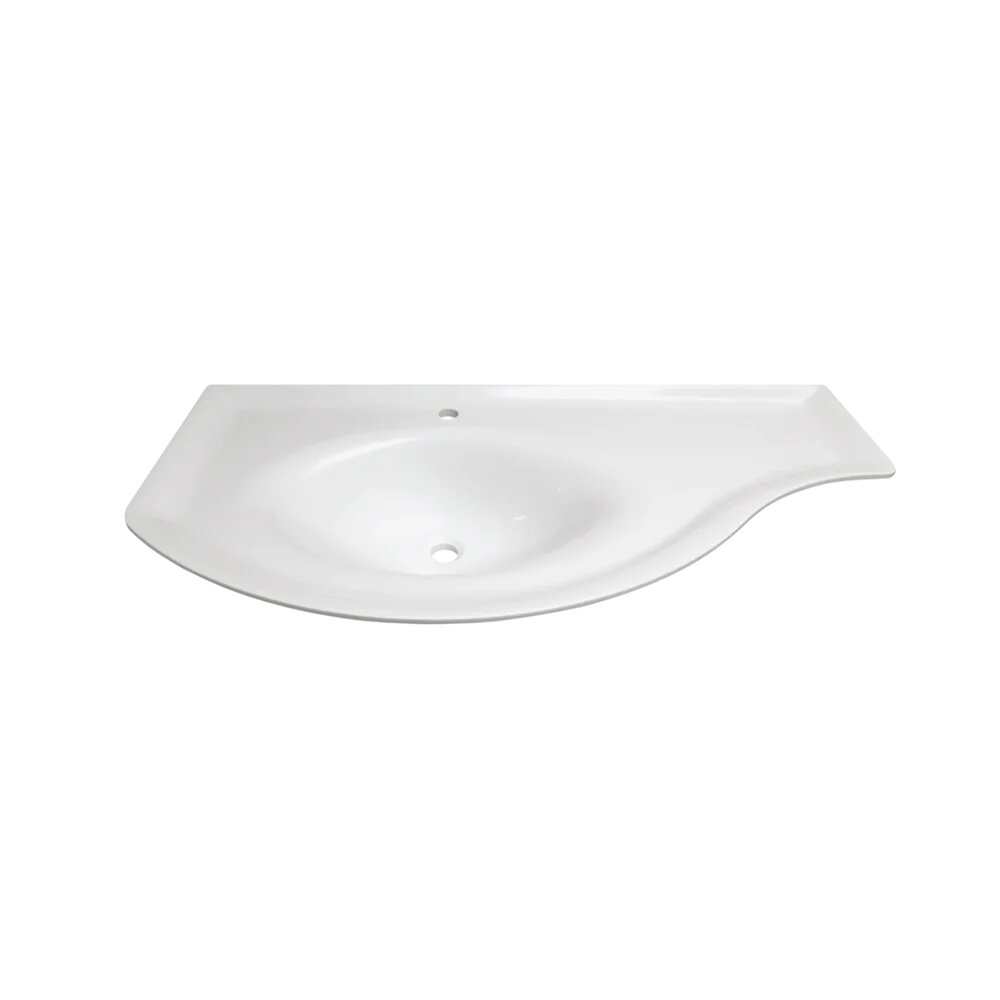 Мебельная раковина Belux Версаль 120-01 с левым крылом, накладная, из искусственного мрамора, белая, глянцевая, раковина для ванной, полукруглая, ретро