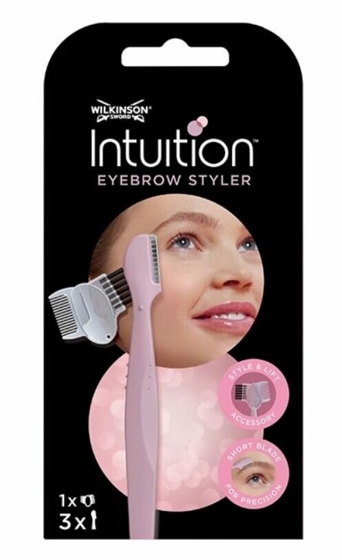 Wilkinson Sword Intuition Eyebrow Styler Бритва для бровей и лица 3шт+щеточка