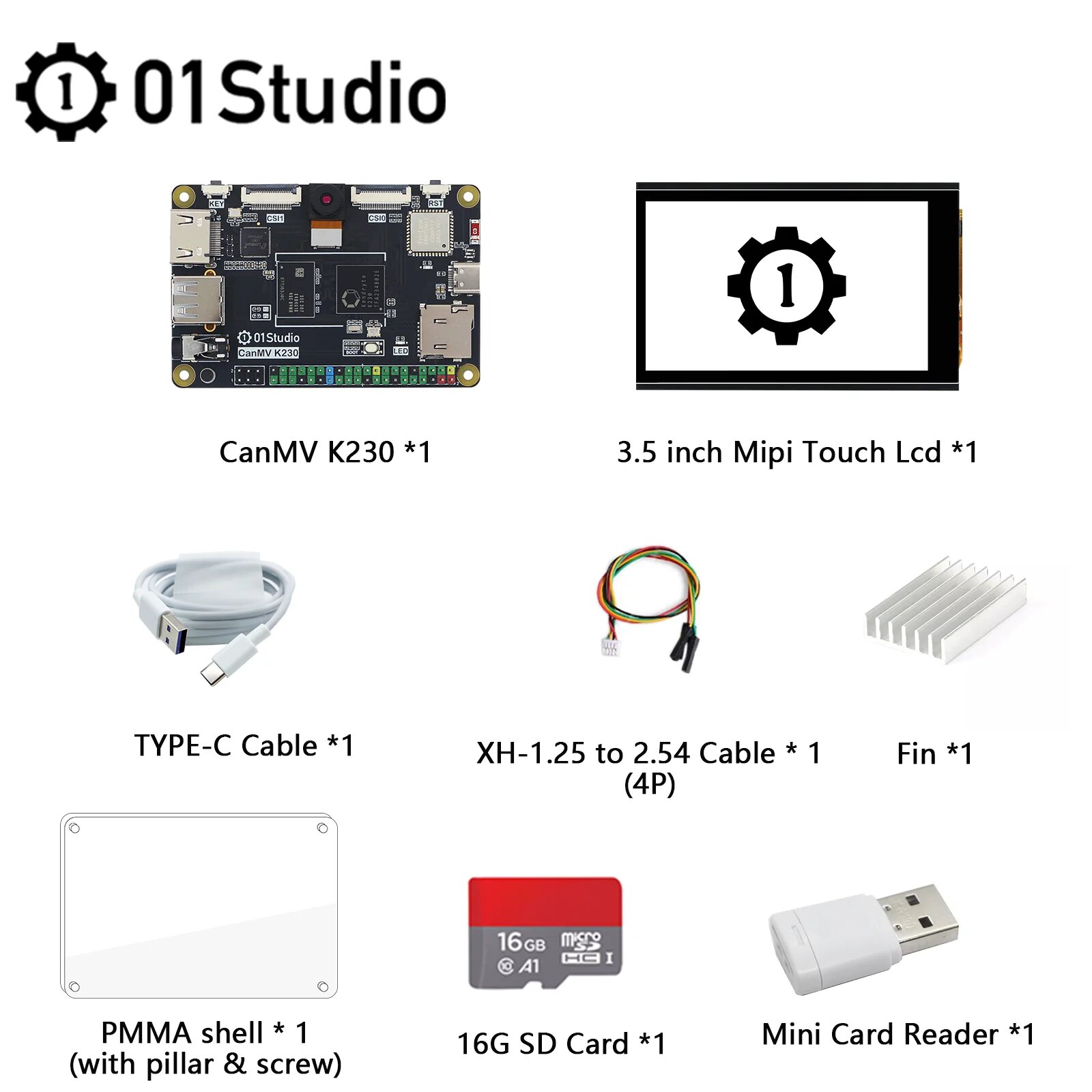 01Studio CanMV K230 AI плата, 2GB LPDDR4, Bundle6