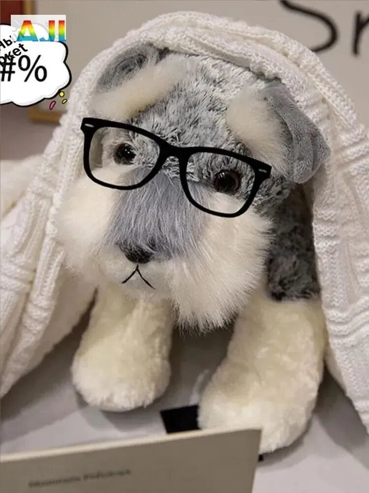 Мягкая игрушка собака шнауцер - плюшевый щенок для ребенка, милый подарок на день рождения — фото 1