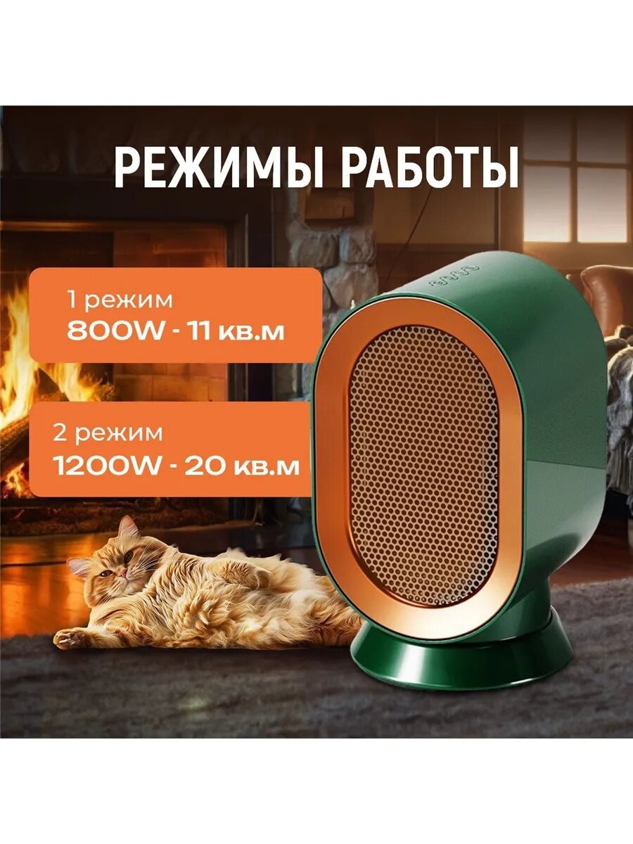Тепловентилятор мини обогреватель для дома 1200 Вт — фото 1