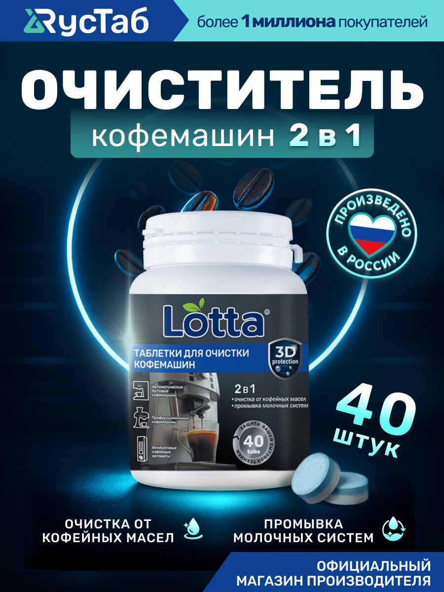 Таблетки для очистки кофемашин от кофейных масел "Clean&Fresh", 40 шт.