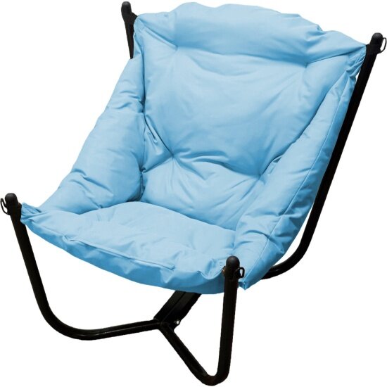 Кресло M-group ЧИЛ, черное основание, голубая подушка