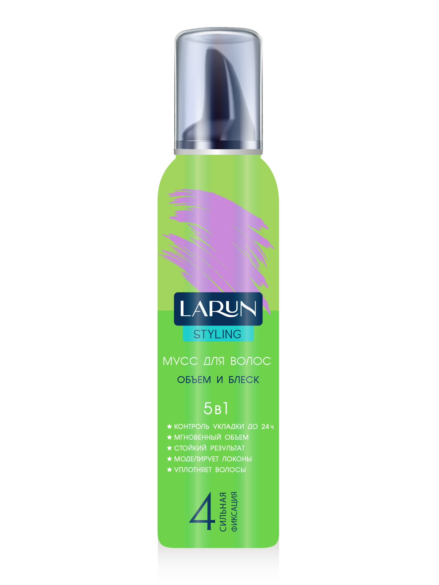 Мусс для волос Larun Объем и блеск 5в1, 150мл