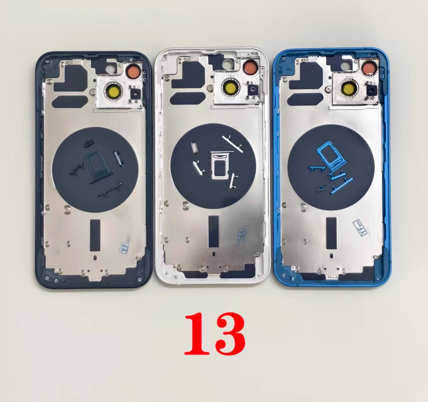 Задний корпус в сборе для iPhone 13, задняя крышка аккумулятора + средняя рамка корпуса + лоток для SIM-карты + боковые ключевые детали + инструменты для iPhone 13