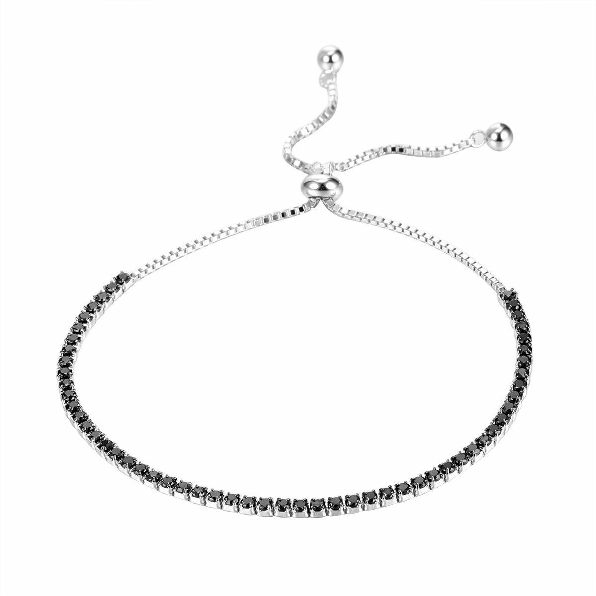 Браслет, серебро, 925 проба, фианит