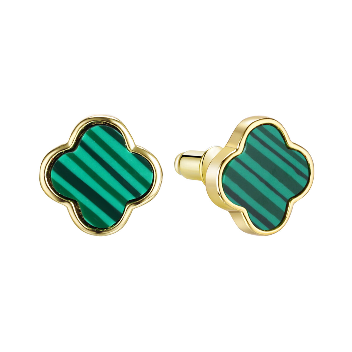 Серьги, серебро, 925 проба, малахит
