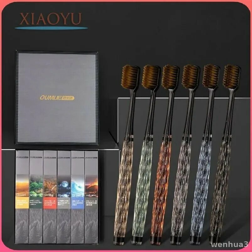 6 ультратонких круглых зубных щеток/компактных мягких зубных щеток, подходящих для чувствительных зубов