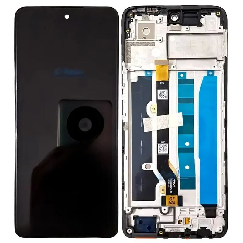 Дисплей для Tecno Spark 20 Pro (KJ6) в рамке премиум (OR) черный