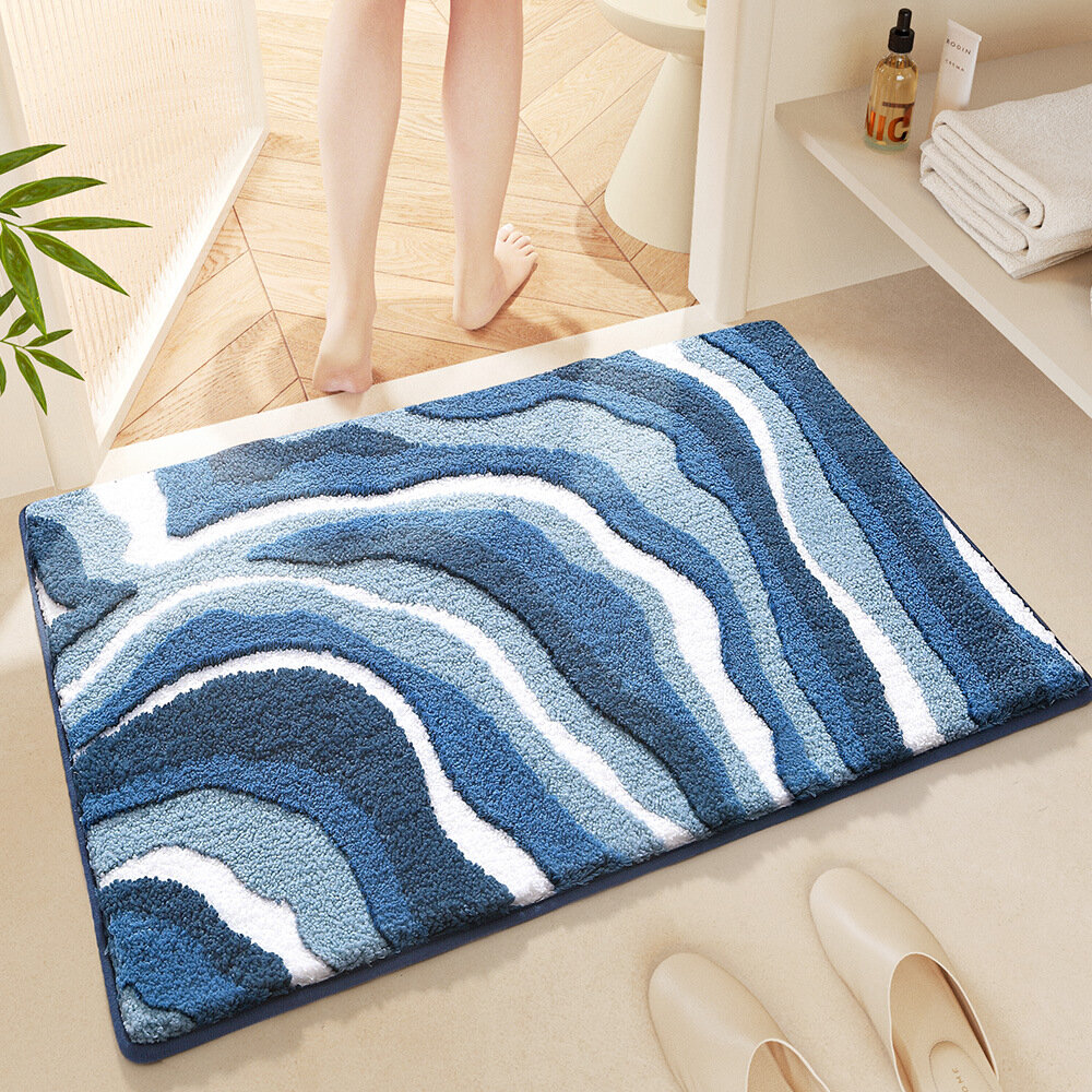 Коврик для ванной комнаты Dajiang Fresh Style, высокоабсорбирующий, нескользящий, для туалета, быстросохнущий, флокированный.