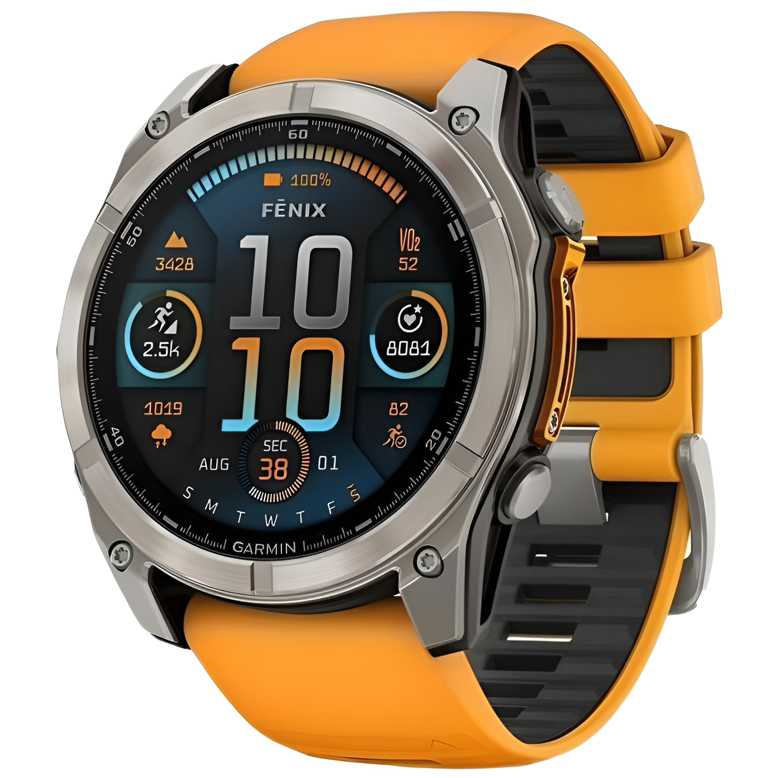 Умные часы Garmin Fenix 8, 51mm, Amoled Sapphire Titanium Spark Orange (010-02905-11)