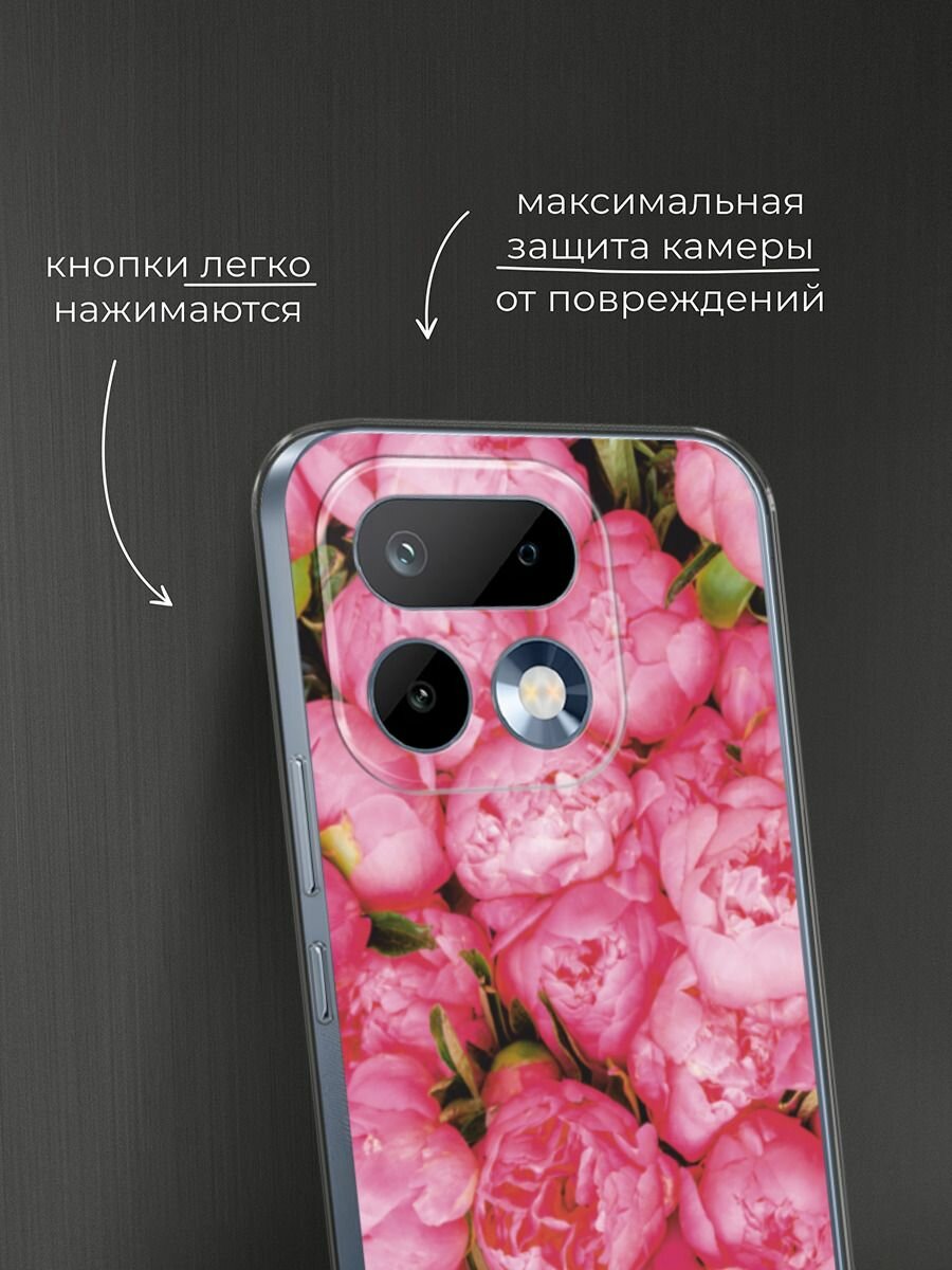 Чехол на Realme 16 Pro / Реалме 16 Про с принтом Прекрасные пионы — фото 1