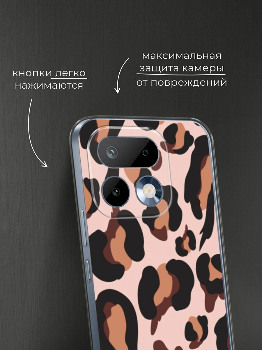 Чехол на Realme 16 Pro / Реалме 16 Про с принтом Бежевый леопардовый фон — фото 1