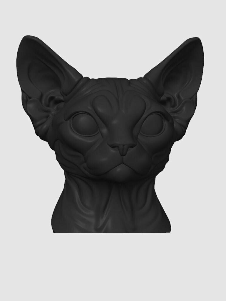 Эксклюзив! Статуэтка кошки - Девон-рекс (10 см, черный) - Милый друг, подарок, талисман