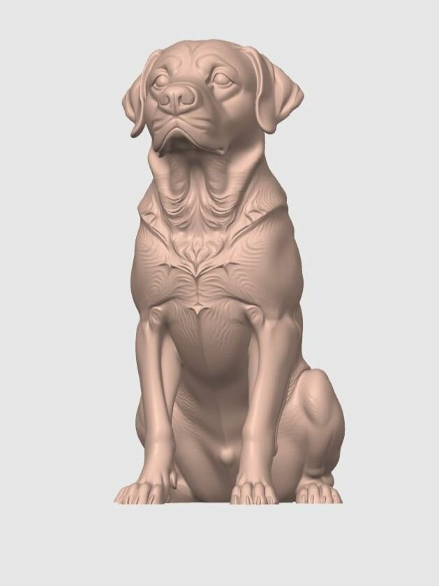 Эксклюзив! Ростовая статуэтка собаки - Лабрадор-ретривер (10 см, бежевый матовый) - Верный друг, подарок, талисман