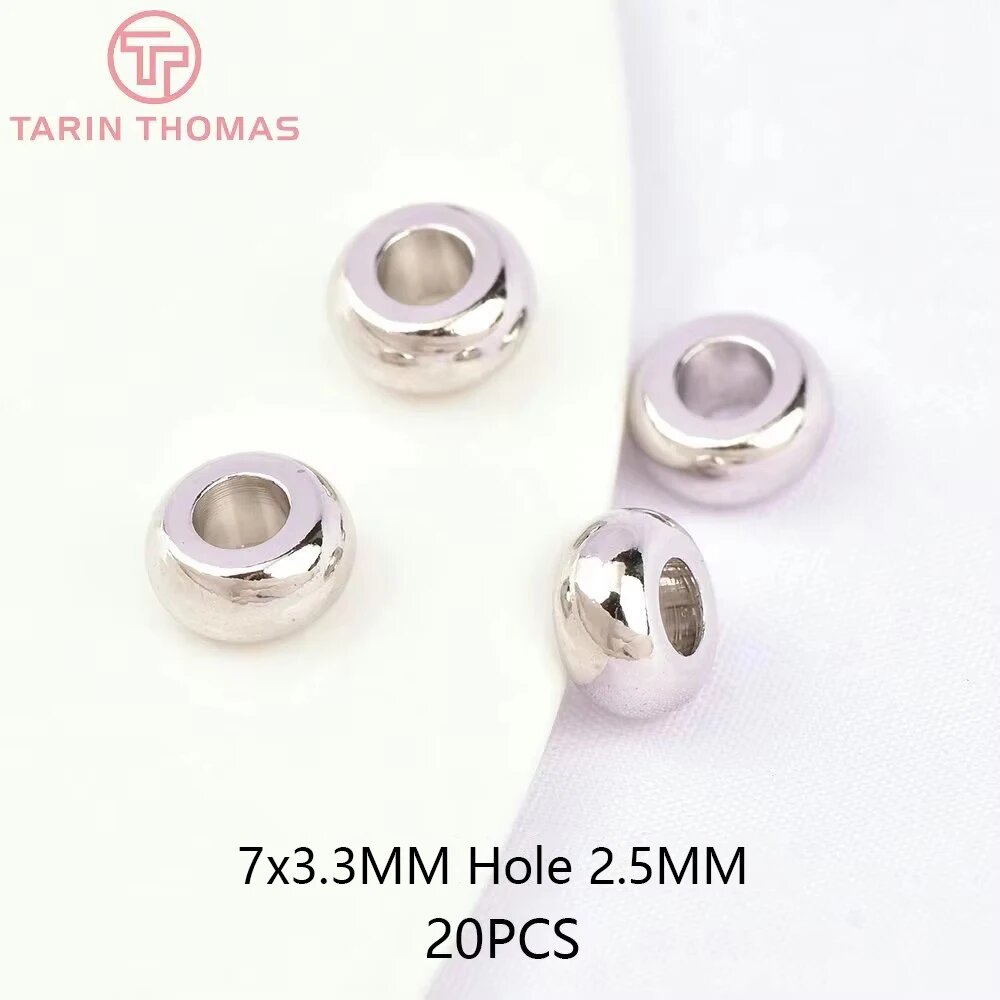 TARIN THOMAS Латунные квадратные бусины-разделители 24K 6779-Platinum Color