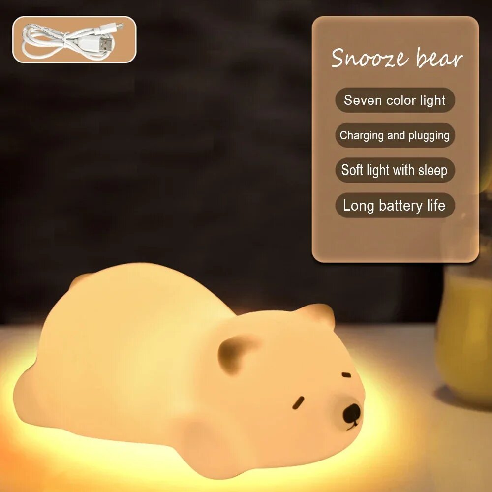 Ночник Snooze Bear, 7 цветов, X020-g