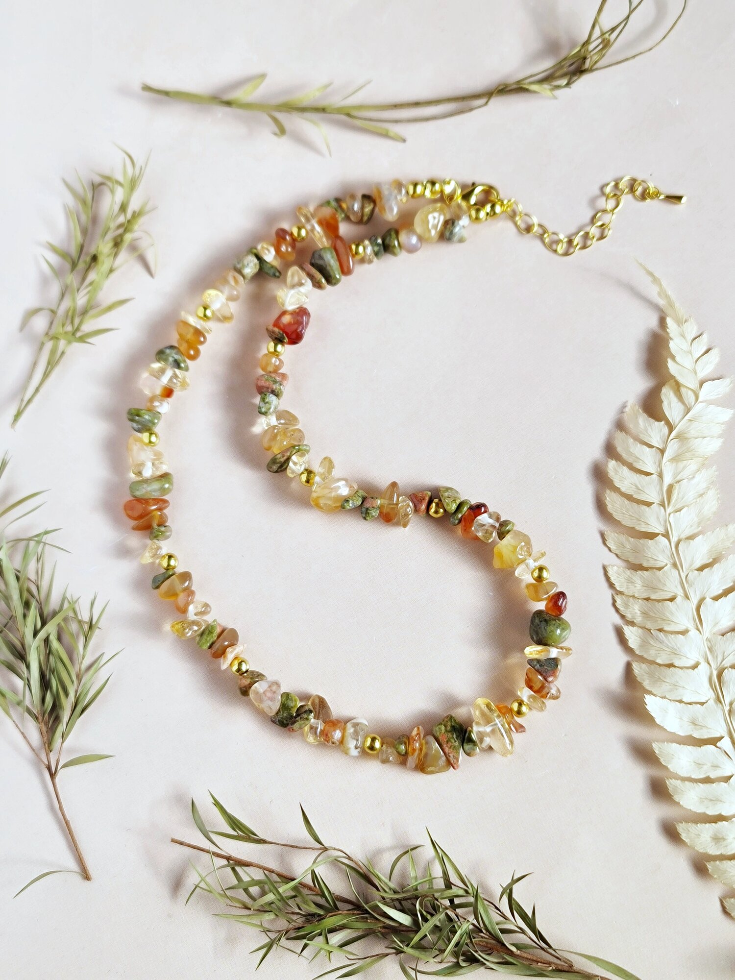 Чокер, сердолик, цитрин