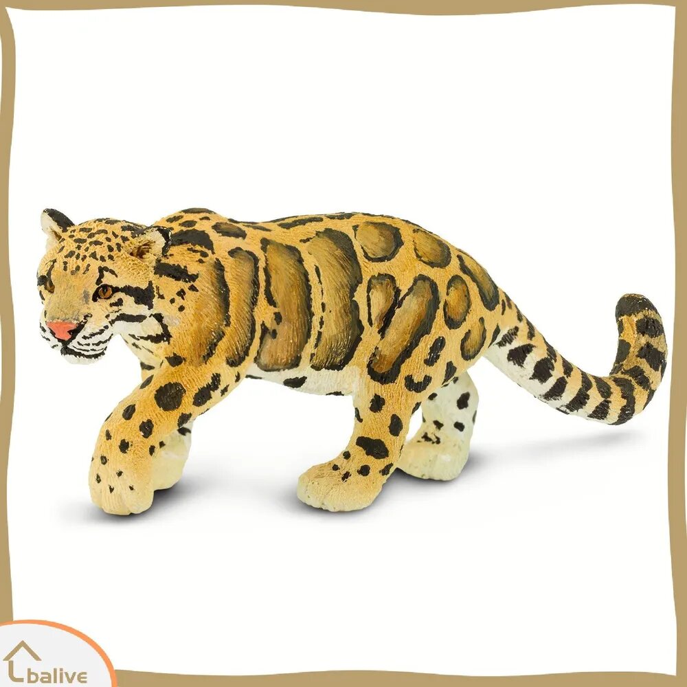 Фигурка животного Safari Ltd Дымчатый леопард, пластик, желтый, для детей от 3 лет, 12.5 см