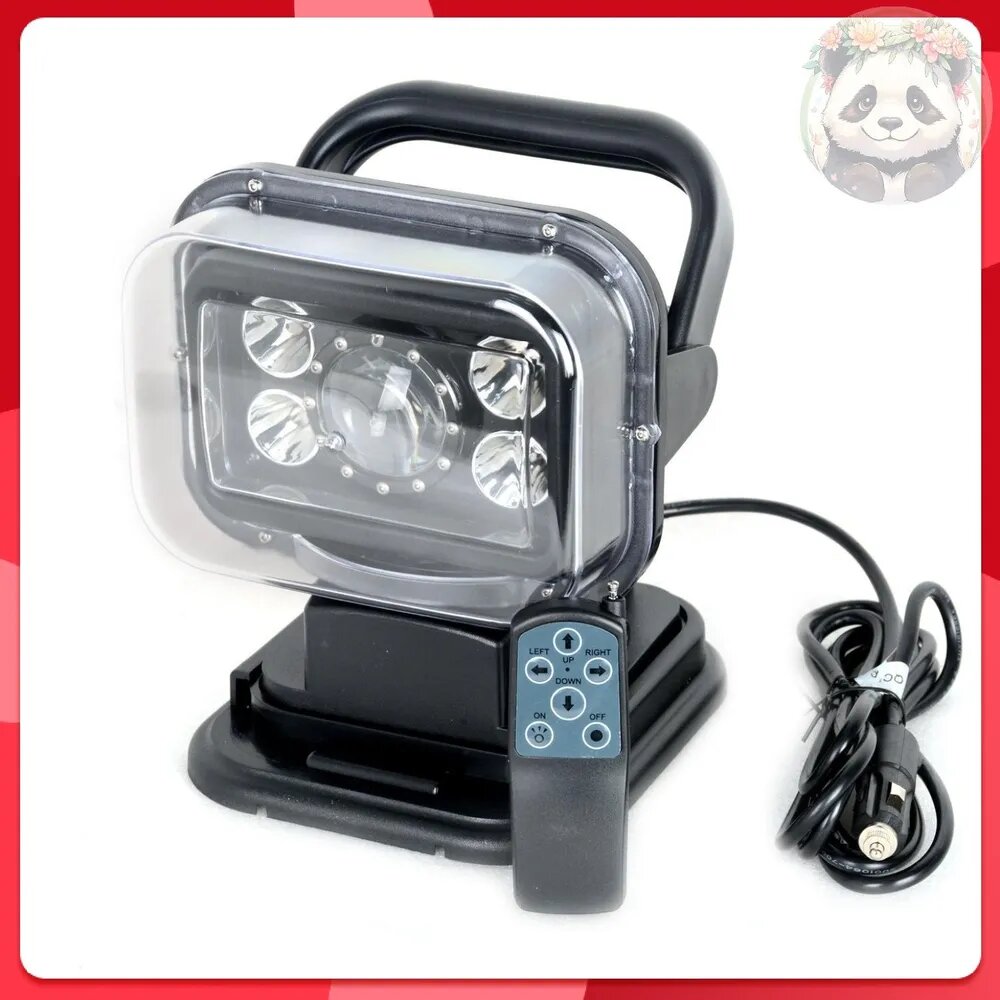 Фара-искатель для внедорожников и спецтехники, светодиодная, с пультом ДУ, водонепроницаемая, черная