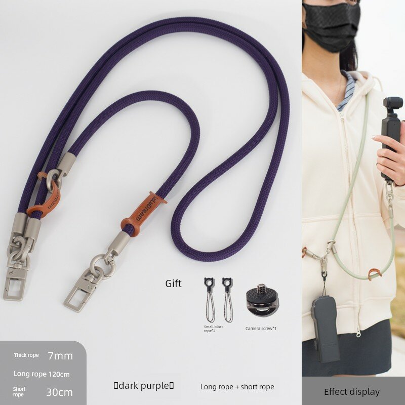 Ремешки DJI Pocket 3: длинный и короткий в синевато-фиолетовом цвете для защиты от падений