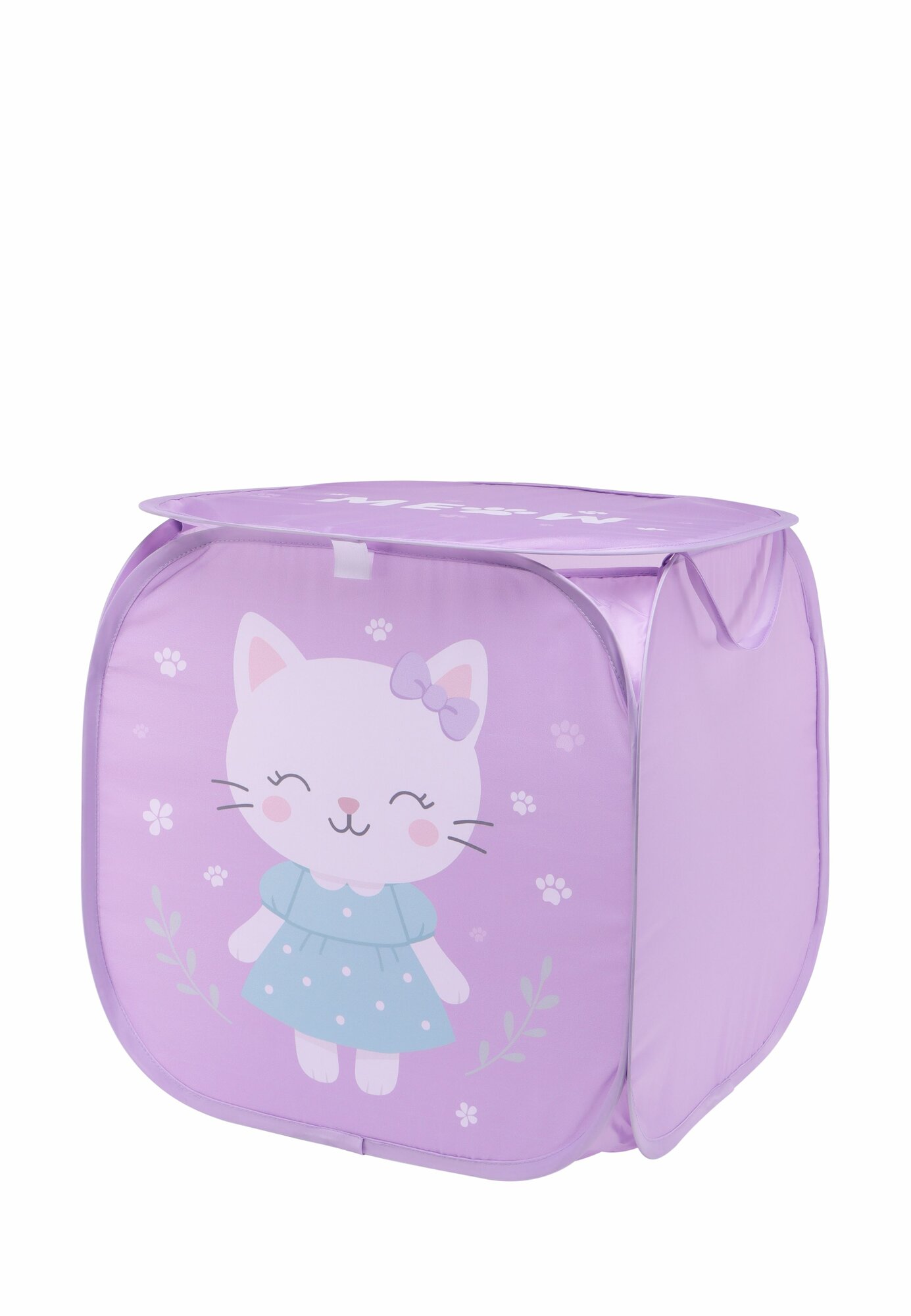 Складная корзина для игрушек и белья с крышкой 77л