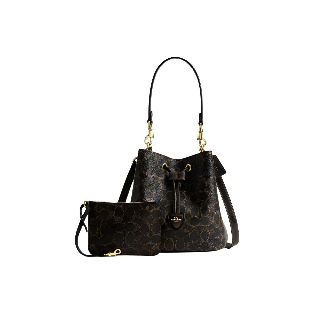 Сумка Coach Rowan, фактура тиснение, brown — фото 1