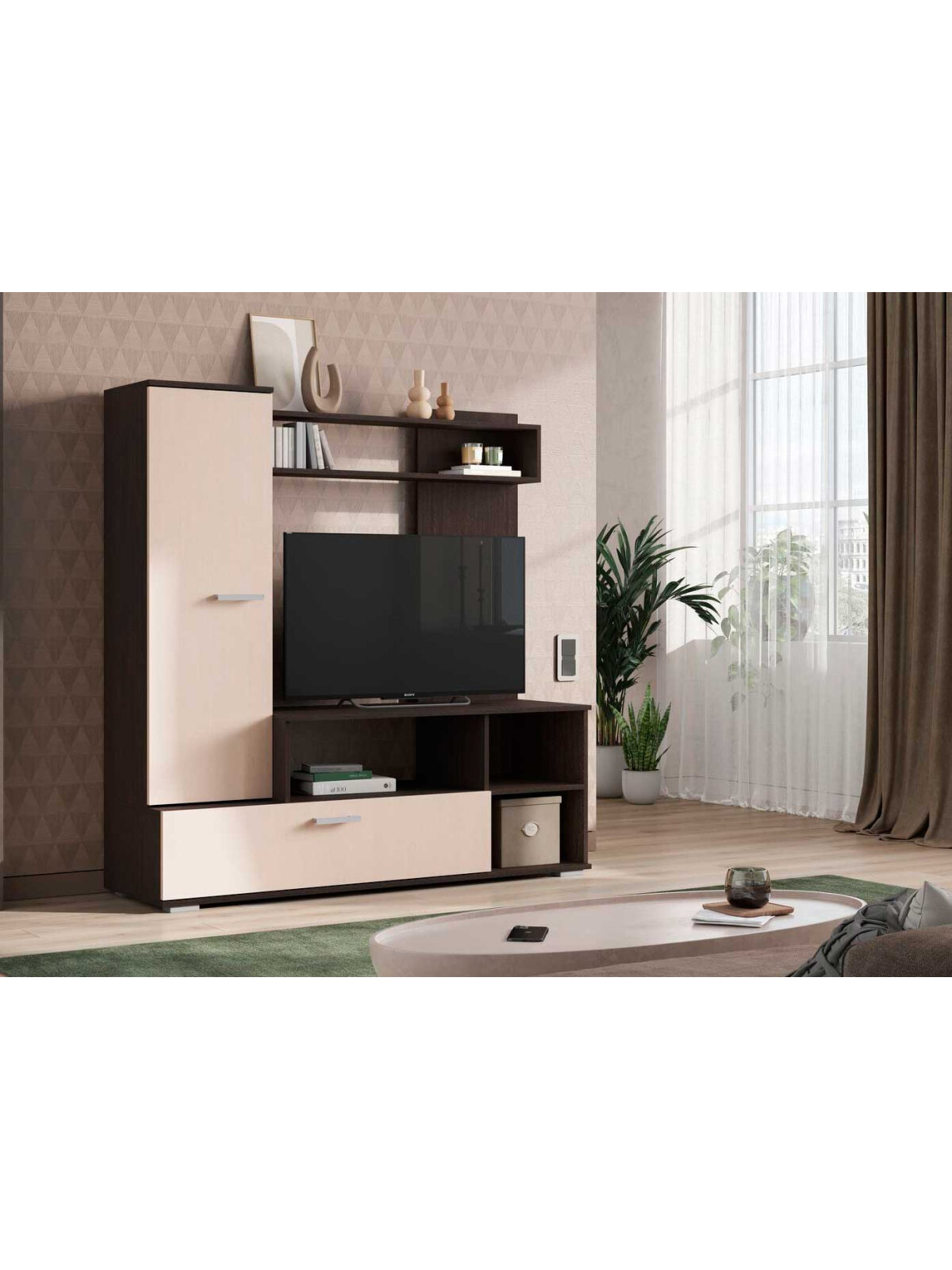 Гостиная "лима венге" Huge Mebel. Ширина 1500 Высота 1520. Стенки в гостиную