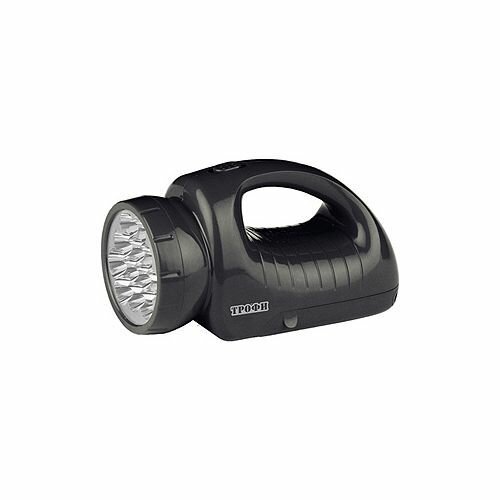 Фонарь-прожектор аккумуляторный TSP12 12 + 18LED аккум. 4В 1.8А. ч ЗУ 220В (картон. упак.) Трофи C0045551