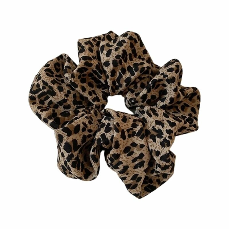 (1 набор) 2 резинки для волос "Бантик" (банан) с леопардовым принтом - светлая корица, большой размер