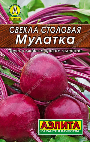 Семена свеклы аэлита "Мулатка", однолетние, урожайность 5-6кг/м², корнеплоды 160-360г, темно-красные