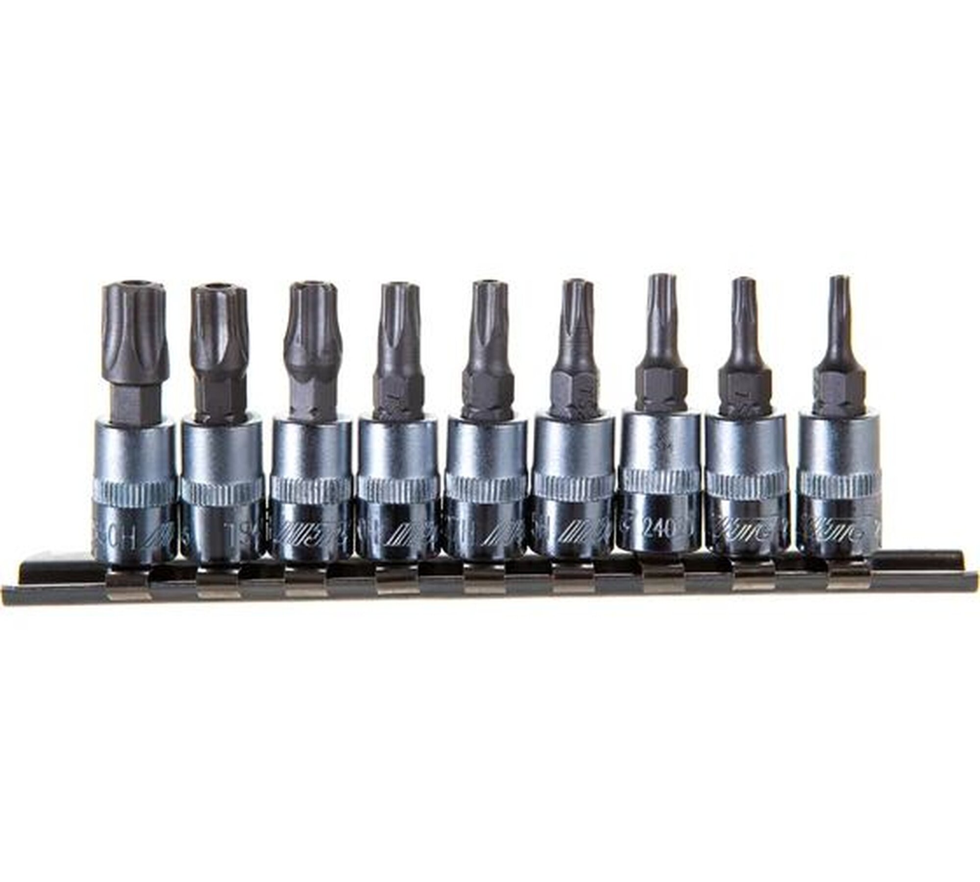 Набор насадок TORX JTC-3303, 5 граней, 1/4 дюйма, 9 шт, в кейсе