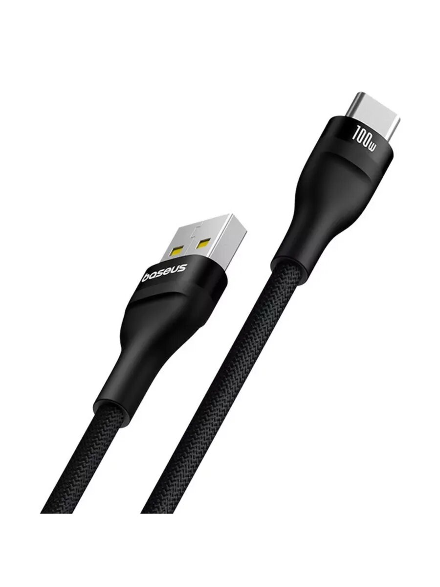 Кабель Baseus Flash2, для зарядки смартфонов, планшетов и ноутбуков, 100W, 2 м, черный — фото 1
