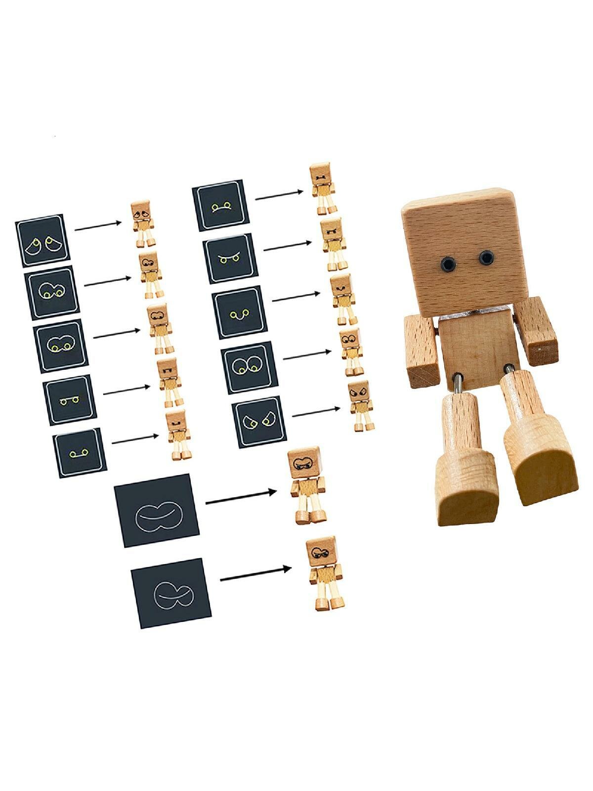 Деревянная кукла на трясущихся ножках, Фигурки трясущихся человечков, Украшение рабочего стола деревянного автомобиля, Аксессуары для приборной панели автомобиля ручной работы