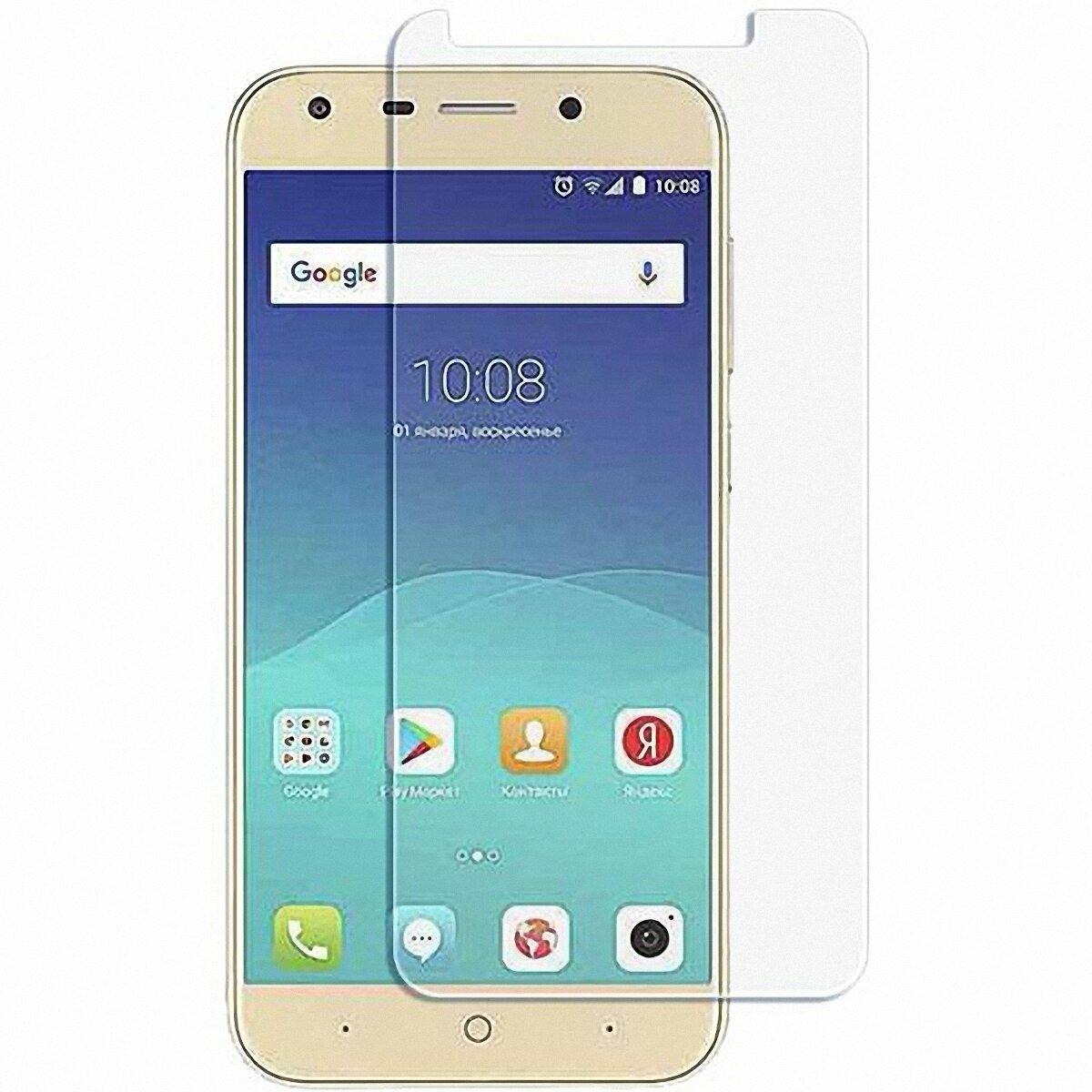 Защитное стекло для ZTE Blade A6 прозрачное на плоскую часть экрана