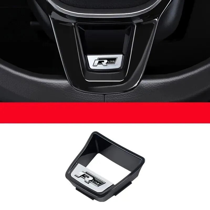 Эмблема-наклейка R-Line R Logo на руль Volkswagen для GTI, Polo, Golf MK8, Passat, Magotan, Tiguan, Jetta Автоаксессуары