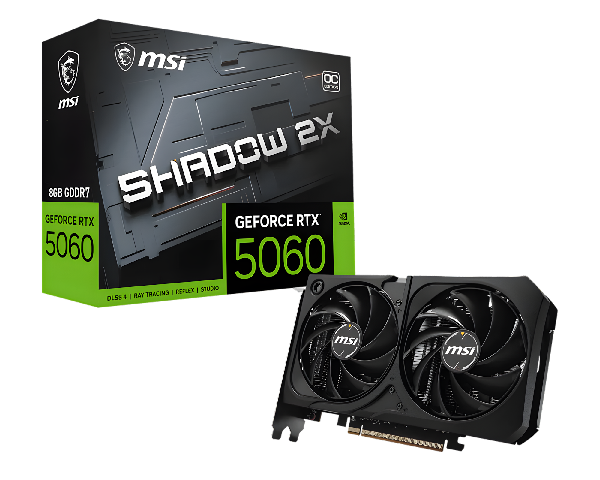 Видеокарта MSI GeForce RTX 5060 SHADOW 2X OC MAX 8 ГБ [RTX 5060 8G SHADOW 2X OC MAX]