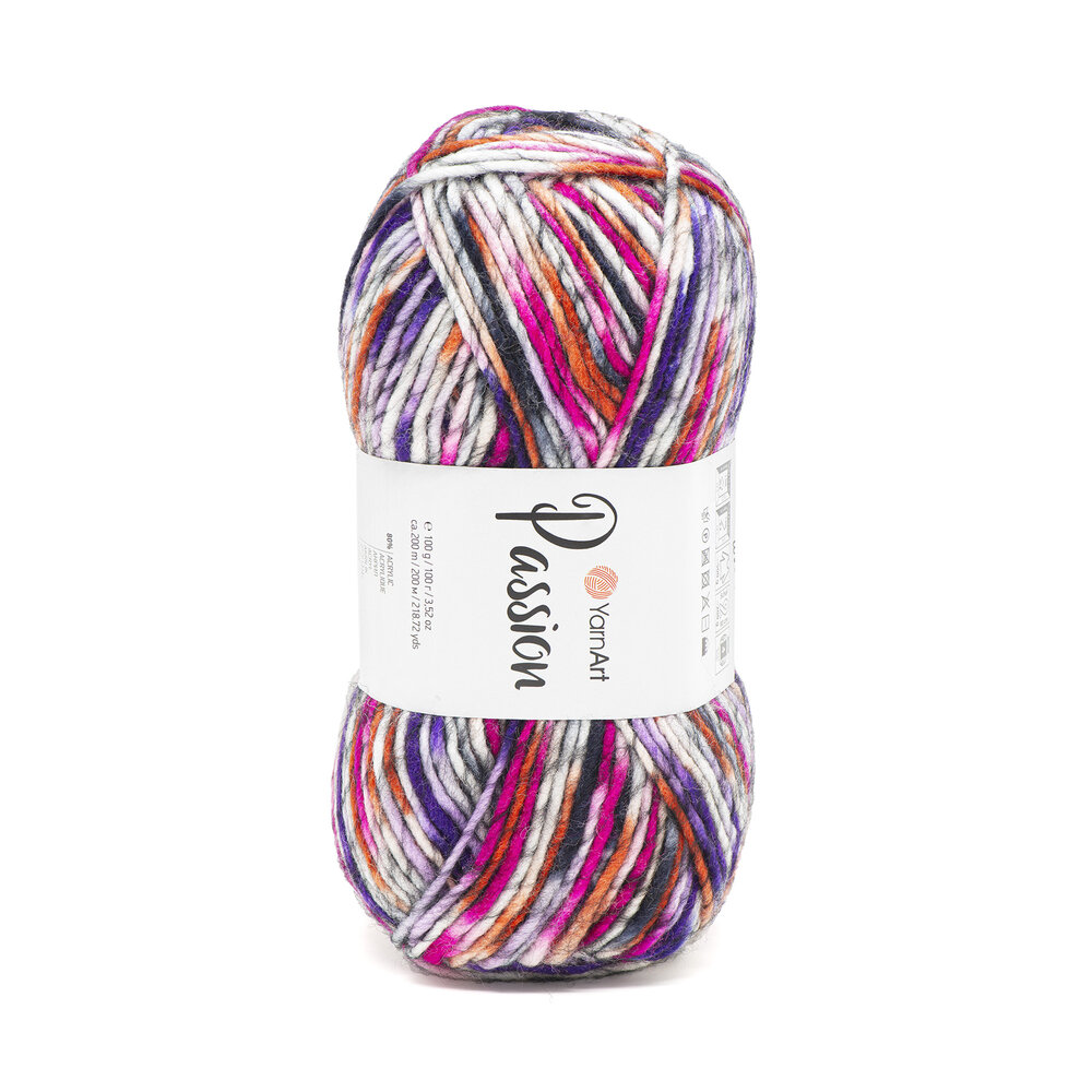 Пряжа для вязания YarnArt Passion 1248 фуксия фиолетовый 100 гр/200 м 20% шерсть, 80% акрил