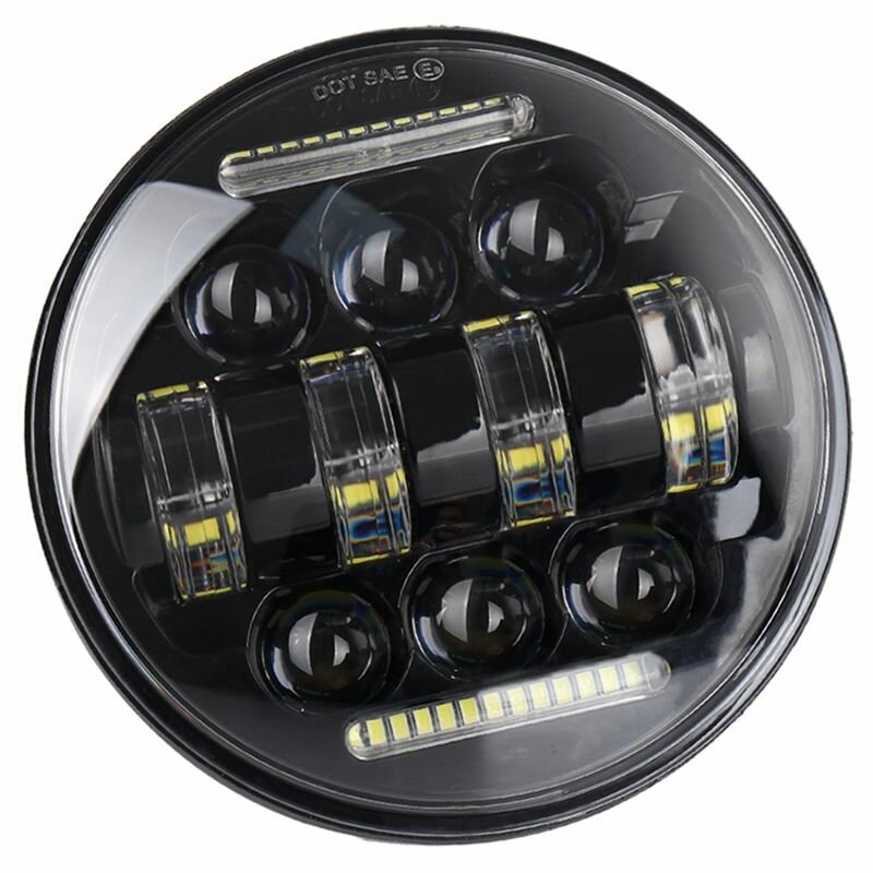 Фара для мотоцикла 5,75 дюйма LED 12 В — дальний/ближний свет, ДХО и ангельские глазки, IP67, 5000–6500 лм, 66 Вт