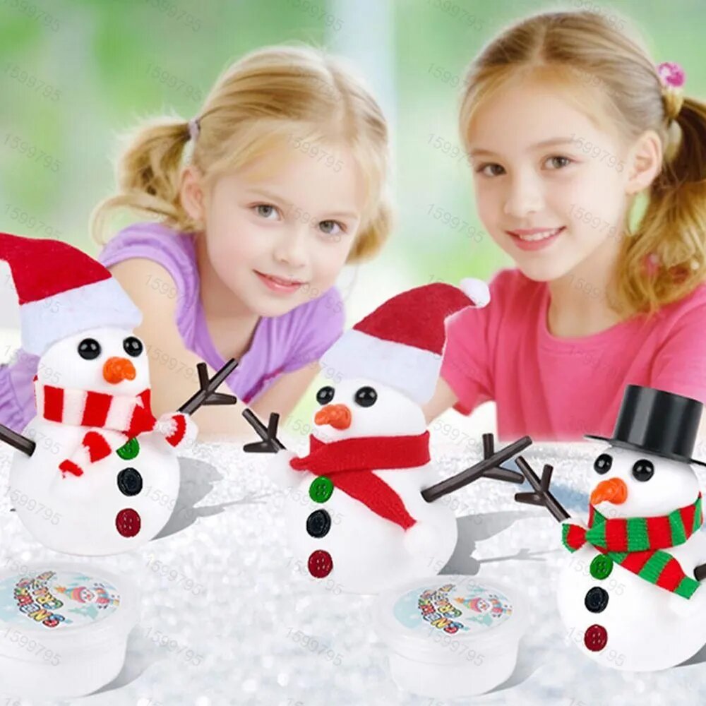 Набор для изготовления снеговика своими руками Рождественские поделки, нетоксичные и безопасные, детская глиняная игрушка ручной работы в подарок (мастерская рождественского волшебного снеговика)