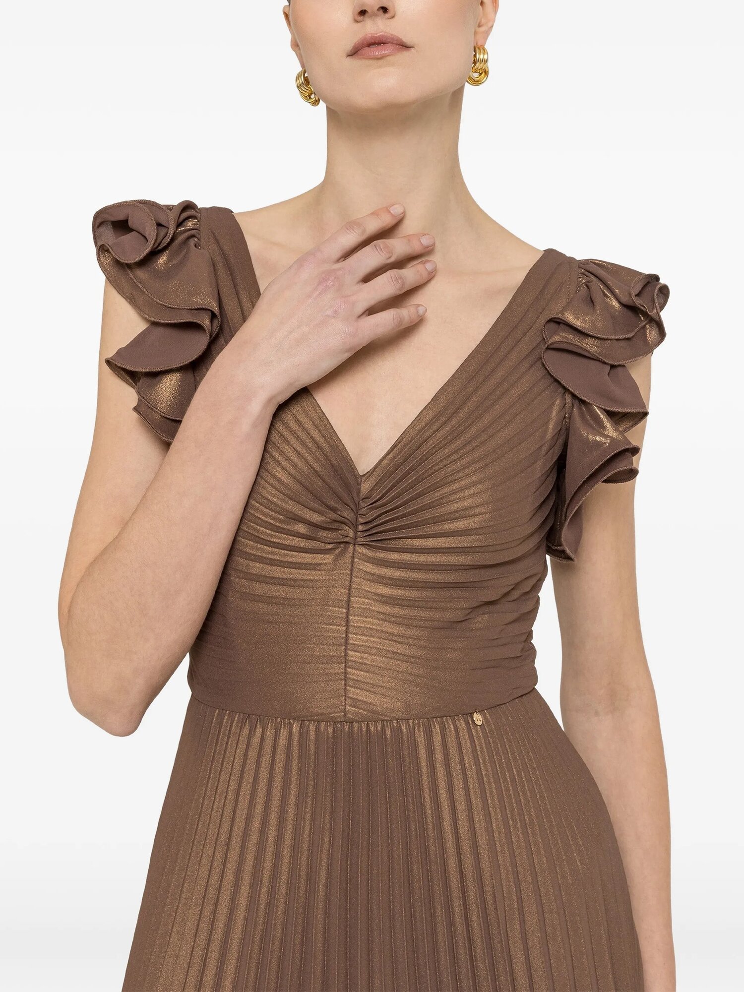 Платье Ruffled pleated midi dress