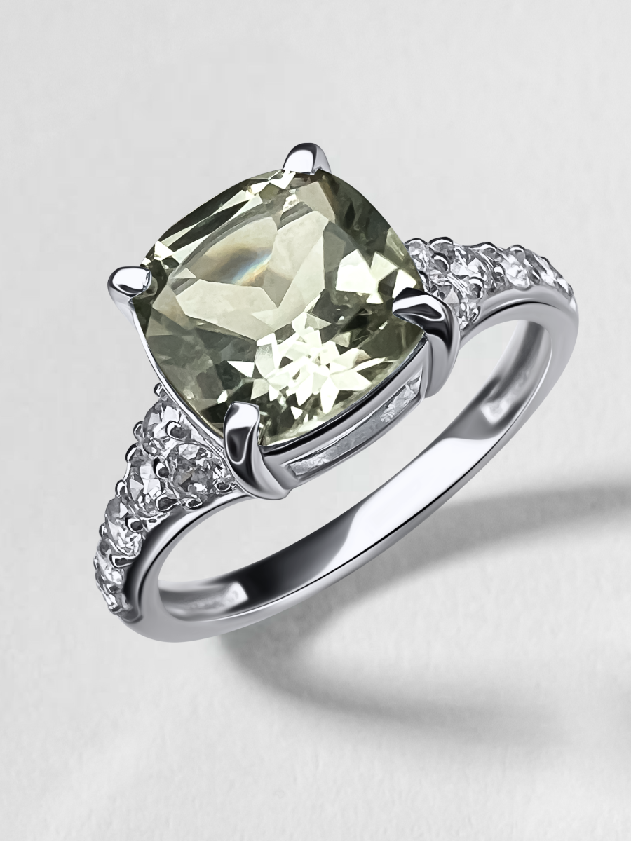 Перстень, серебро, 925 проба, родирование, аметист