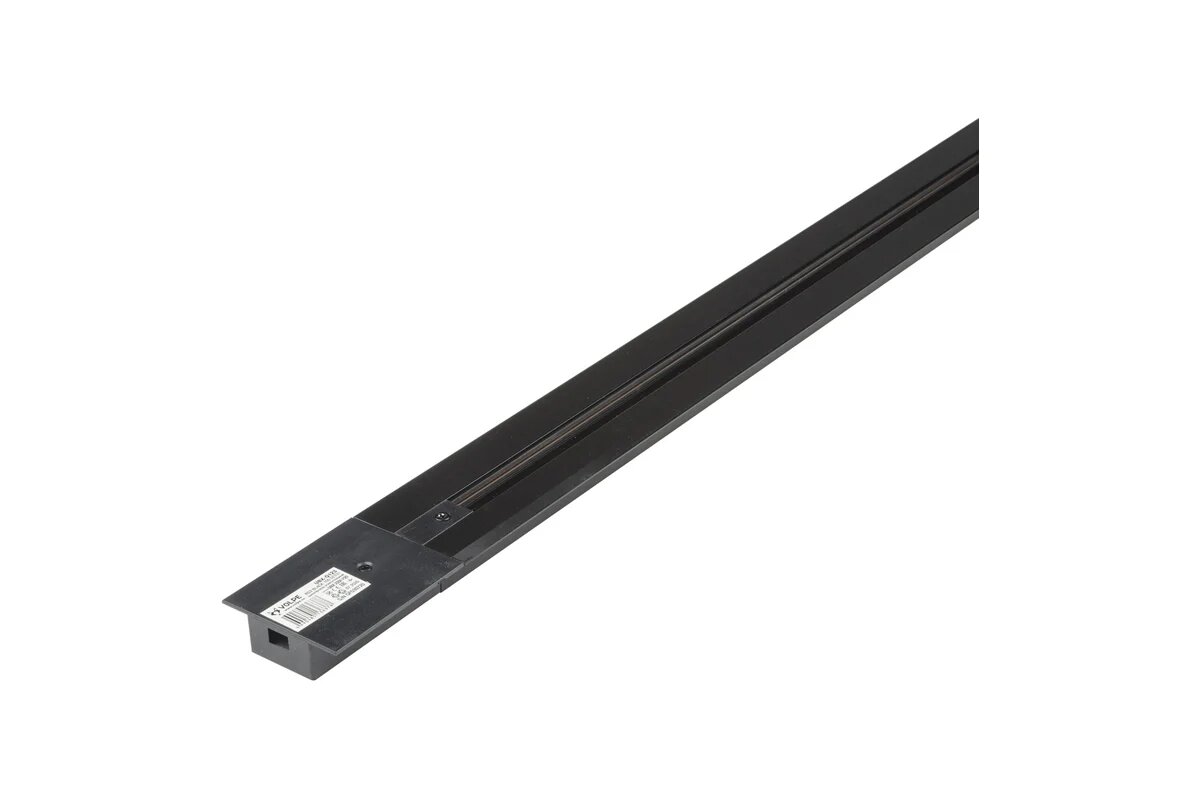 Встраиваемый однофазный шинопровод Volpe UBX-Q123 RS2 BLACK 2м алюминиевый с вводом питания и заглушкой