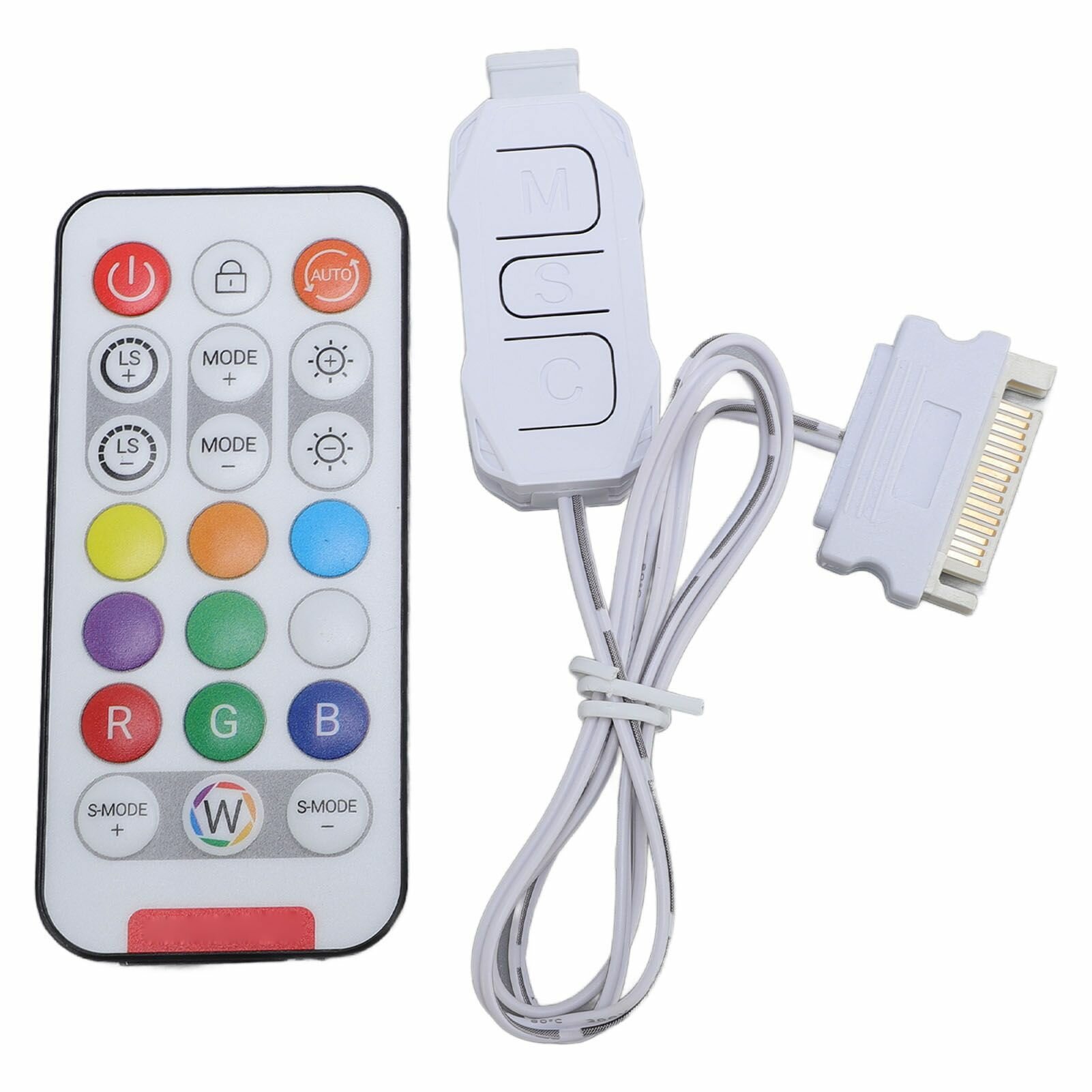 Контроллер вентилятора ПК ARGB, комплект из 21 клавиши, контроллер вентилятора компьютера с последовательным интерфейсом ATA для светодиодной ленты 5 В, 3 контакта, радужная светодиодная лента для ПК