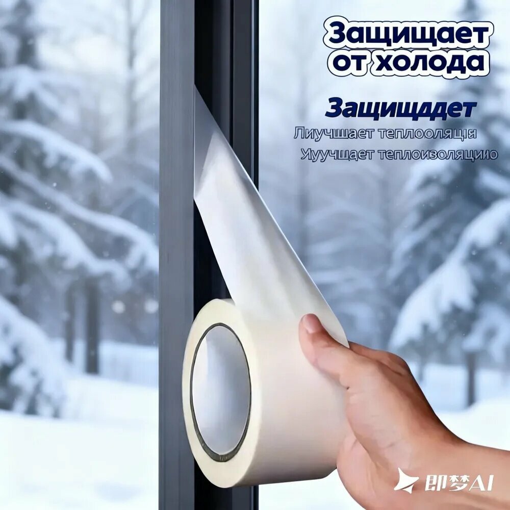 Утеплитель для окон пластиковых на зиму, утеплитель для окон самоклеющийся на зиму, белое 20 метров